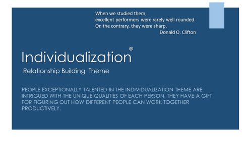 Monetize Your Individualization Strength | Brent O'Bannon | Strengths ...