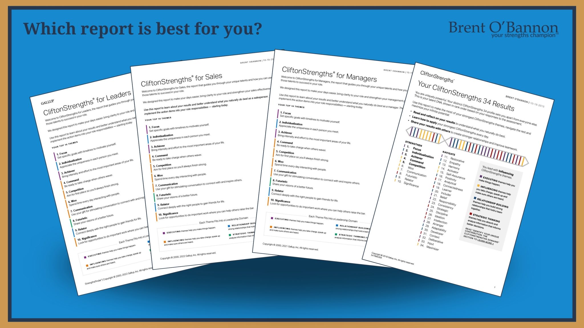 Understanding CliftonStrengths® Reports | Brent O'Bannon | Strengths ...